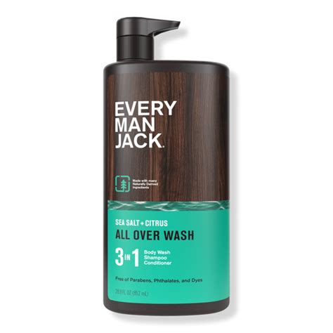 Every Man Jack Sea Salt Citrus Hydrating Mens 3 In 1 Body Wash