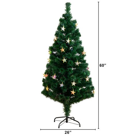 5 Pre Lit Fiber Optic Artificial Christmas Tree With 60 Colorful Star
