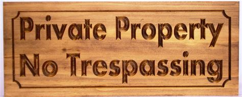 Wooden Private Property No Trespassing Sign Private Property No
