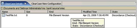 About Discordance In Clearcase Remote Client