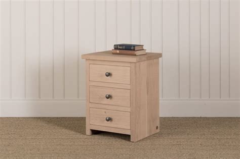 3 Drawer Slim Bedside Table Mill Sawn Pine Ashton And Coleman