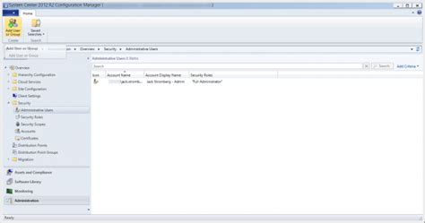 System Center 2012 R2 The User Account Running The Configuration Manager Console Has