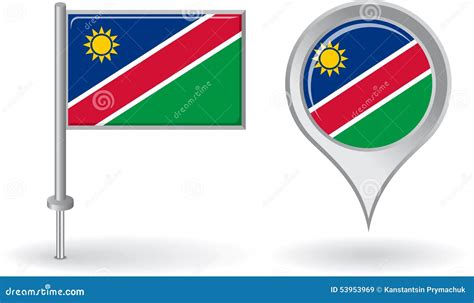 namibian pin icon and map pointer flag vector stock vector