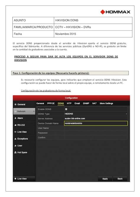 Pdf Asunto Hikvision Ddns · Asunto Hikvision Ddns Familiamarca