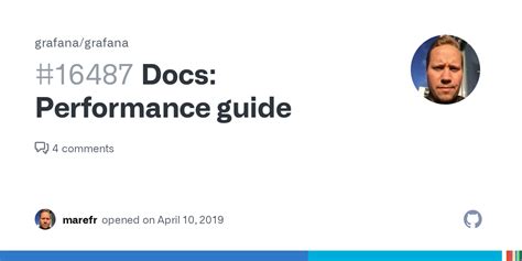 docs performance guide · issue 16487 · grafana grafana · github