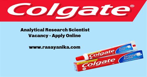 Colgate Analytical Research Scientist Vacancy Apply Online