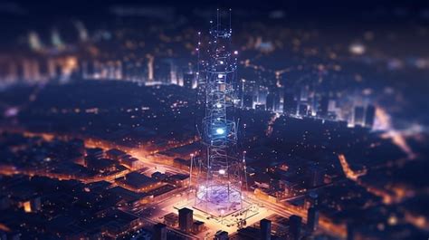 Premium Ai Image Antenna For The 5g Cellular Network Atop A Communication Generative Ai