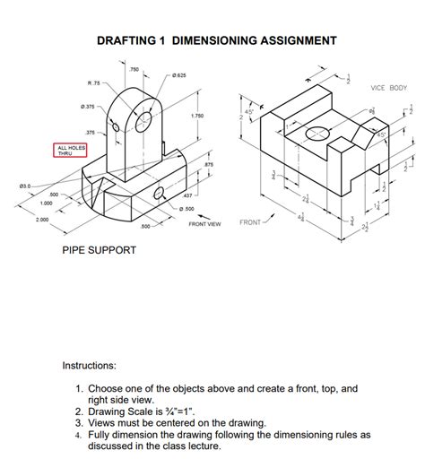 Solved Drafting 1 Dimensioning Assignment 750 2 625 2 R 75