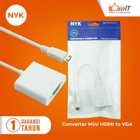 Jual Kabel Mini HDMI To VGA NYK Mini HDMI To Vga Converter NYK Original Jakarta Pusat