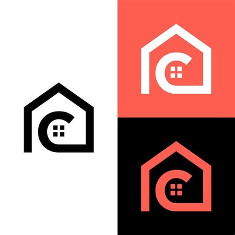 Premium Vector Monogram Letter C With Real Estate Logo Design Vector