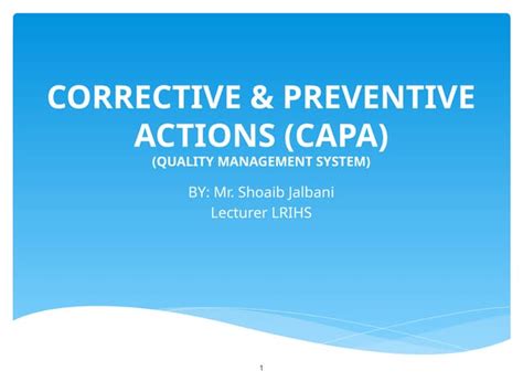 Corrective And Preventive Actions During Surgerypptx Corrective And Preventive Actions During Surgerypptx