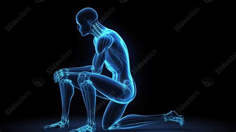 Human Skeleton In A Position Of A Chin Powerpoint Background For Free