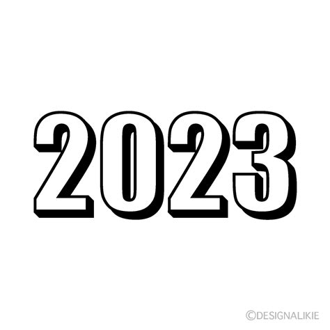 白黒の2023イラストのフリー素材｜イラストイメージ