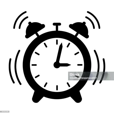 黑色鬧鐘圖示向量圖形及更多2號圖片 2號 一個物體 分針 Istock