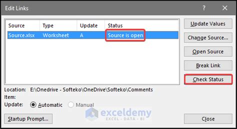 Fixed Excel Links Not Updating Unless Source Is Open