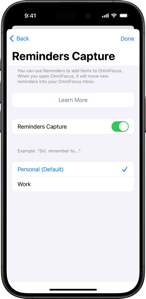Collecting With Siri In Omnifocus With Reminders Capture Support The Omni Group