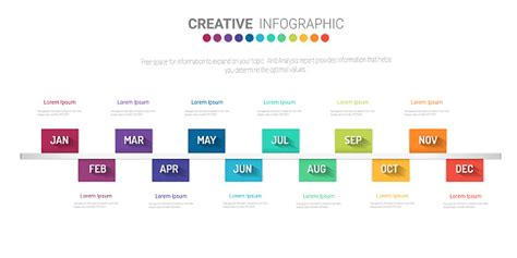 인포그래픽 올 월 플래너 디자인 및 프레젠테이션 비즈니스는 12가지 옵션 단계 또는 프로세스를 통해 비즈니스 개념에 사용할 수 있습니다 0명에 대한 스톡 벡터 아트 및 기타