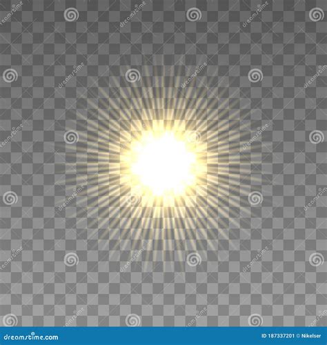 Realistic Sun Yellow Warm Light Effect Sun Rays Beams Light Effect On