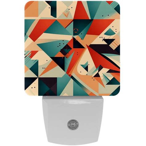 Geometric Cubes Led Square Night Lights Energy Efficient Plug In Wall Lamp With Auto Sensor