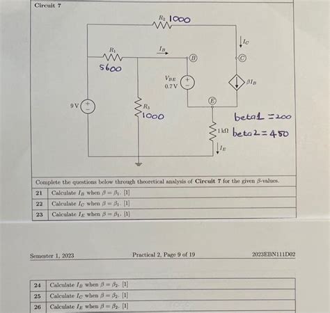 Solved Circuit Complete The Questions Below Through Chegg