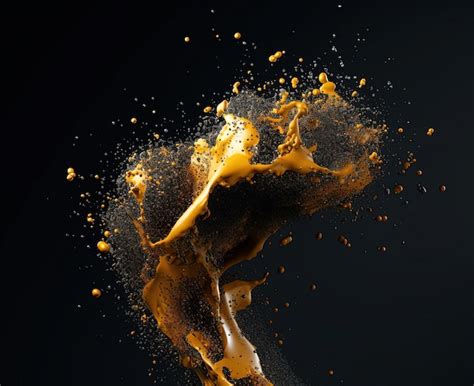 Premium Ai Image Abstract 3d Particle Morphing In Black And Gold In