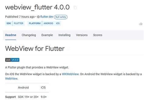 플러터 웹뷰 4 이슈 Webviewflutter 400