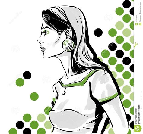 Ejemplo Del Watercolour De La Moda Ligando a La Muchacha Sensual Ilustración del Vector