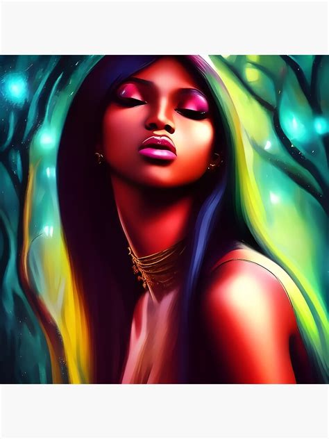 Beautiful Ebony Woman Color Swirl Abstract Poster For Sale By