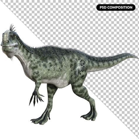Monolophosaurus Dinossauro Isolado Renderização 3d Psd Premium