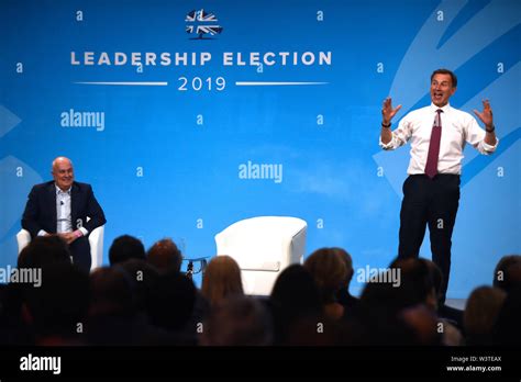 Conservative Party Leadership Candidate Jeremy Hunt During A Tory