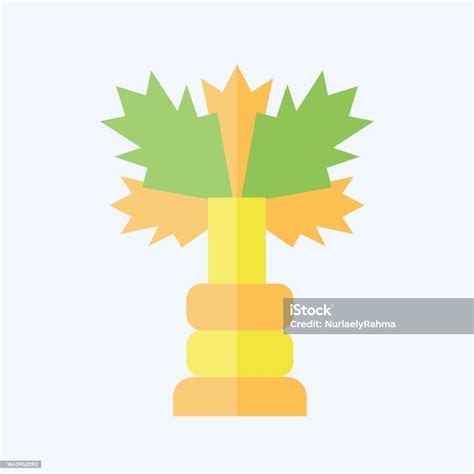 아이콘 팜 사우디 아라비아 상징과 관련이 있습니다 플랫 스타일 심플한 디자인 편집 가능 간단한 그림 감정에 대한 스톡 벡터 아트