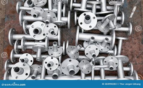 Pile Of Piping Parts And Assemblies Stock Image