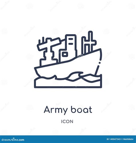 Linear Army Boat Icon From Army And War Outline Collection Thin Line