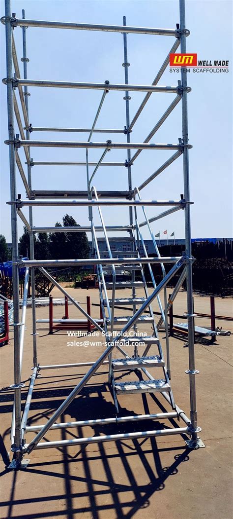 The Scaffolding Is Made From Steel And Has Multiple Sections For Each