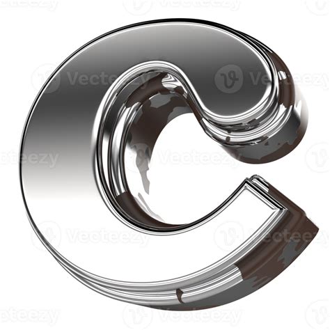 Silver Letter C Small 3d Rendering 39301140 Png