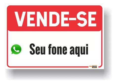 Placa Vende Se Pvc 1mm 20x30cm Fone Personalizado
