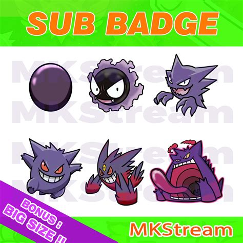 Artstation Twitch Sub Badges Pokemon Gastly Evolution Pack Artworks