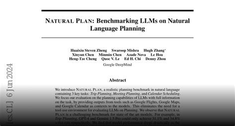 Paper Page Natural Plan Benchmarking Llms On Natural Language Planning