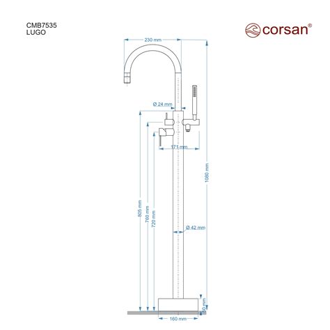 Bateria Wannowa Wolnostoj Ca Corsan Cmb Bl Lugo Czarna Corsan Pl