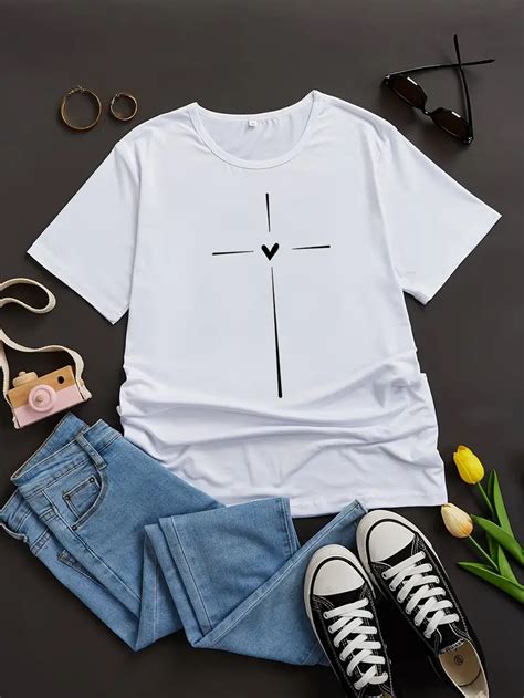 Letter Print T Shirt Short Sleeve Crew Neck Casual Top Temu Philippines