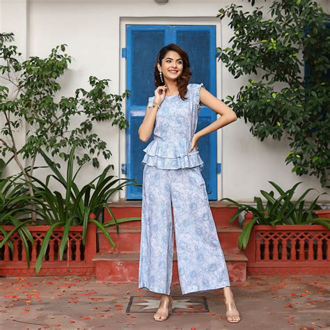 Nadia Blue Floral Cotton Co Ord Set