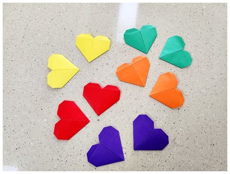 색종이 하트접기 네잎클로버 하트접는 법 아이와 집콕 종이접기 놀이 네이버 블로그