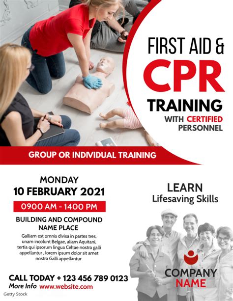 First Aid And Cpr Training Advertisement Flye Template Postermywall