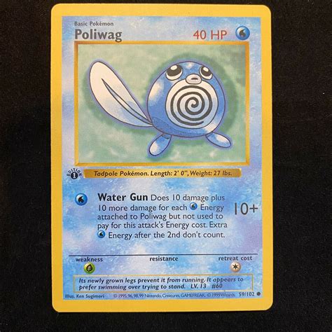 Poliwag 1999 Shadowless Base Pokemon Nmm Values Mavin