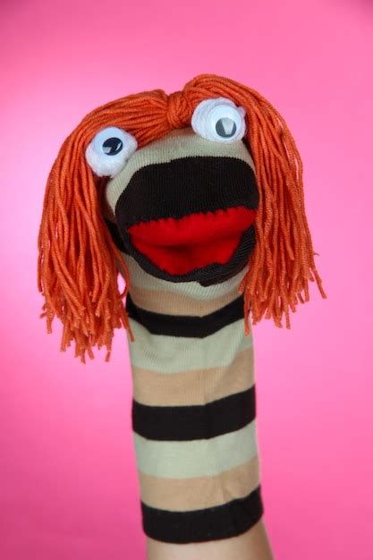 Premium Photo Cute Sock Puppet On Pink Background