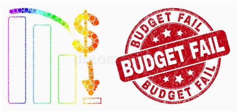 Vector Bright Pixel Financial Epic Fail Chart Icon And Distress Budget