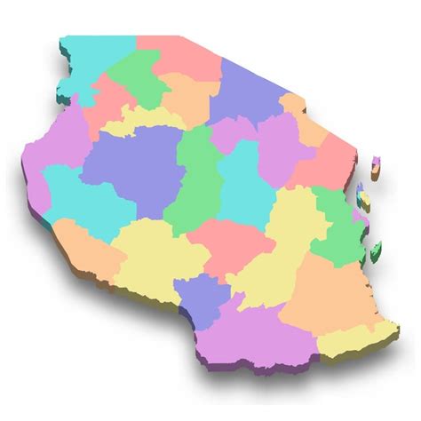 Premium Vector 3d Isometric Colored Map Of Tanzania