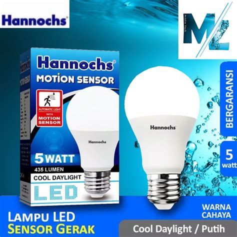 Jual Lampu Sensor Gerak Hannochs 5 Watt LED Motion Sensor 5W Otomatis