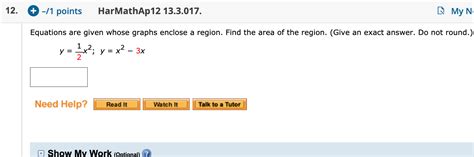 Solved 12 1 Points HarMathAp12 13 3 017 My No Chegg