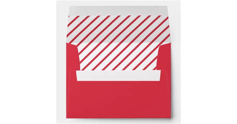 Red And White Diagonal Stripes Pattern Personalizes Envelope Zazzle